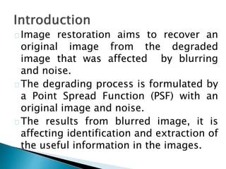 Wiener filter and richardson lucy using ssim | PPT