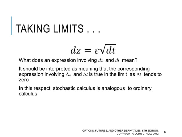 wiener process and ito's lemma.ppt | Stocks and Bonds | Personal Investing