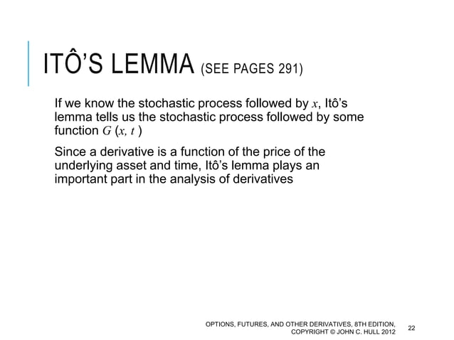 wiener process and ito's lemma.ppt | Stocks and Bonds | Personal Investing