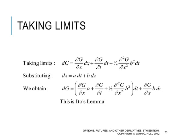 wiener process and ito's lemma.ppt | Stocks and Bonds | Personal Investing