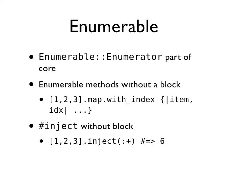 Enumerable • Enumerable Enumerator Part Of