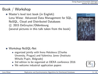 Replication and Synchronization Algorithms for Distributed Databases - Lena Wiese | PDF