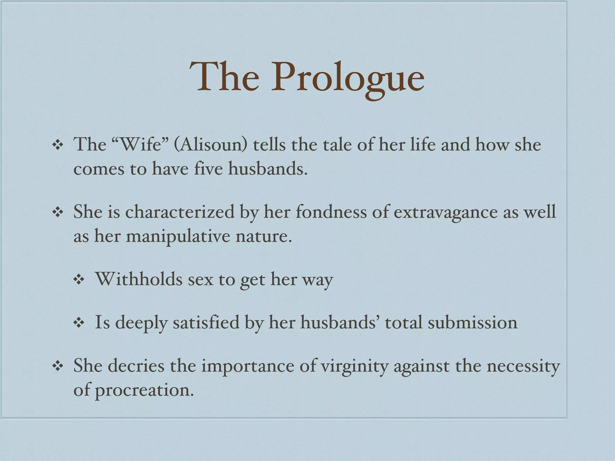 Wife of bath facilitation ppt | PPT