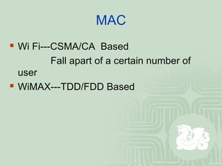 WiFi vs WiMax | PPT | Computer Networking | Computing