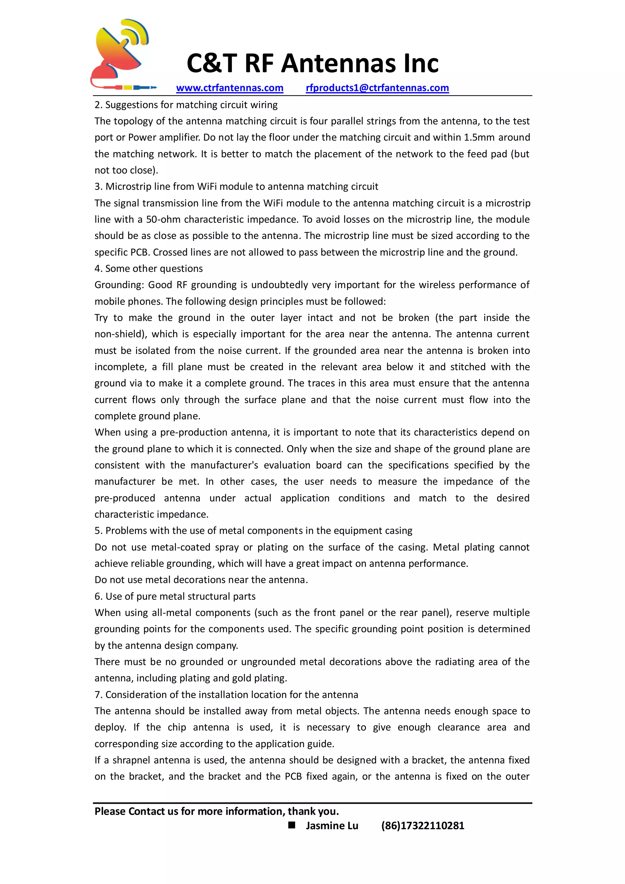 Wifi antenna requirements for PCB layout and structure - C&T RF ...