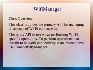 Wifi api android | PPT