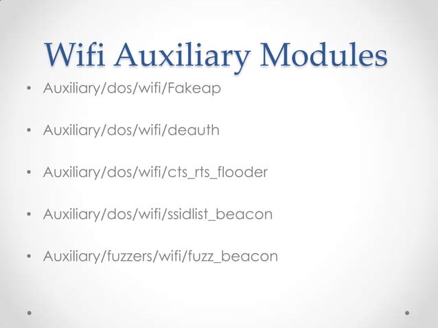 Wifi auxiliary modules by SecArmour | PPT