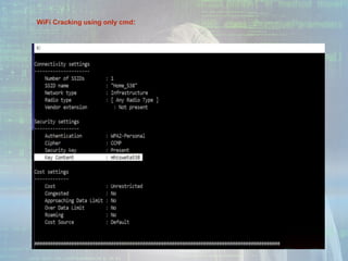 Wifi cracking Step by Step Using CMD and Kali Linux 2018 | PPTX