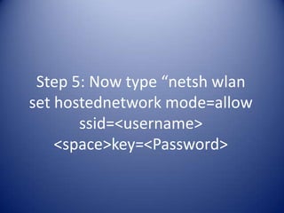 Create Wifi hotspot in Laptop | PPT