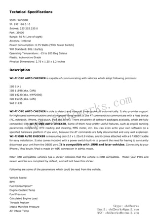 Wifi obd auto checker using step | PDF | Email | Internet