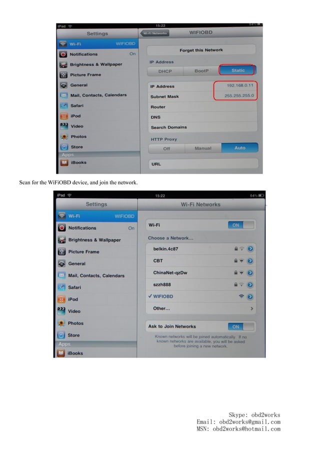 Wifi obd auto checker using step | PDF | Email | Internet