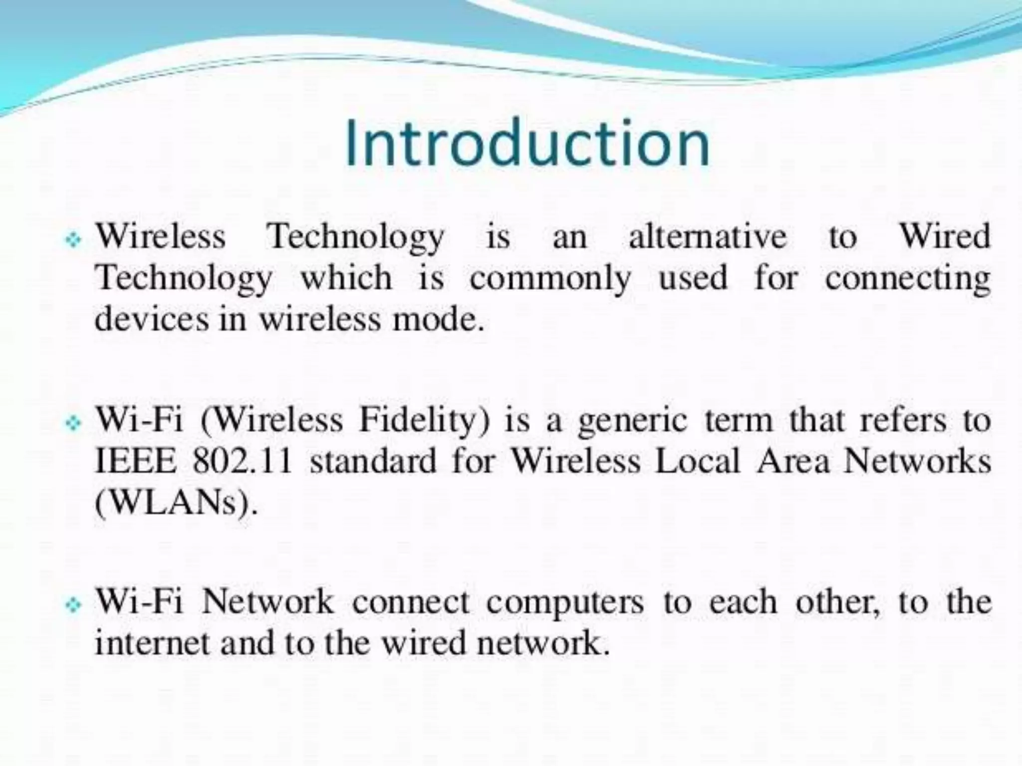 Wifi technology | PPTX | Computer Networking | Computing
