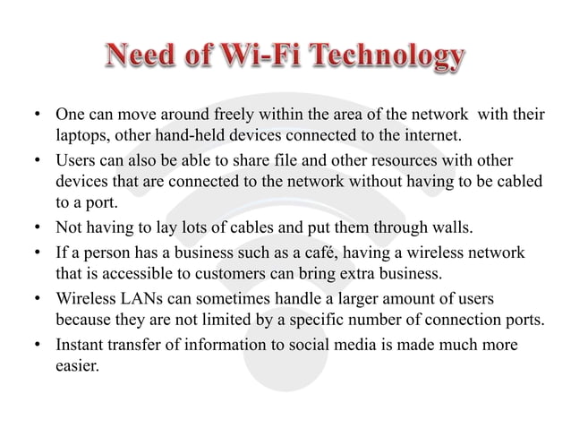 Wi fi presentation | PPT