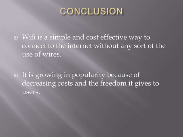 Wifi technology ppt | PPTX