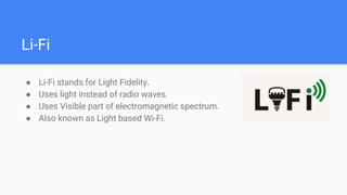 WiFi vs LiFi - A Comparison | PPTX