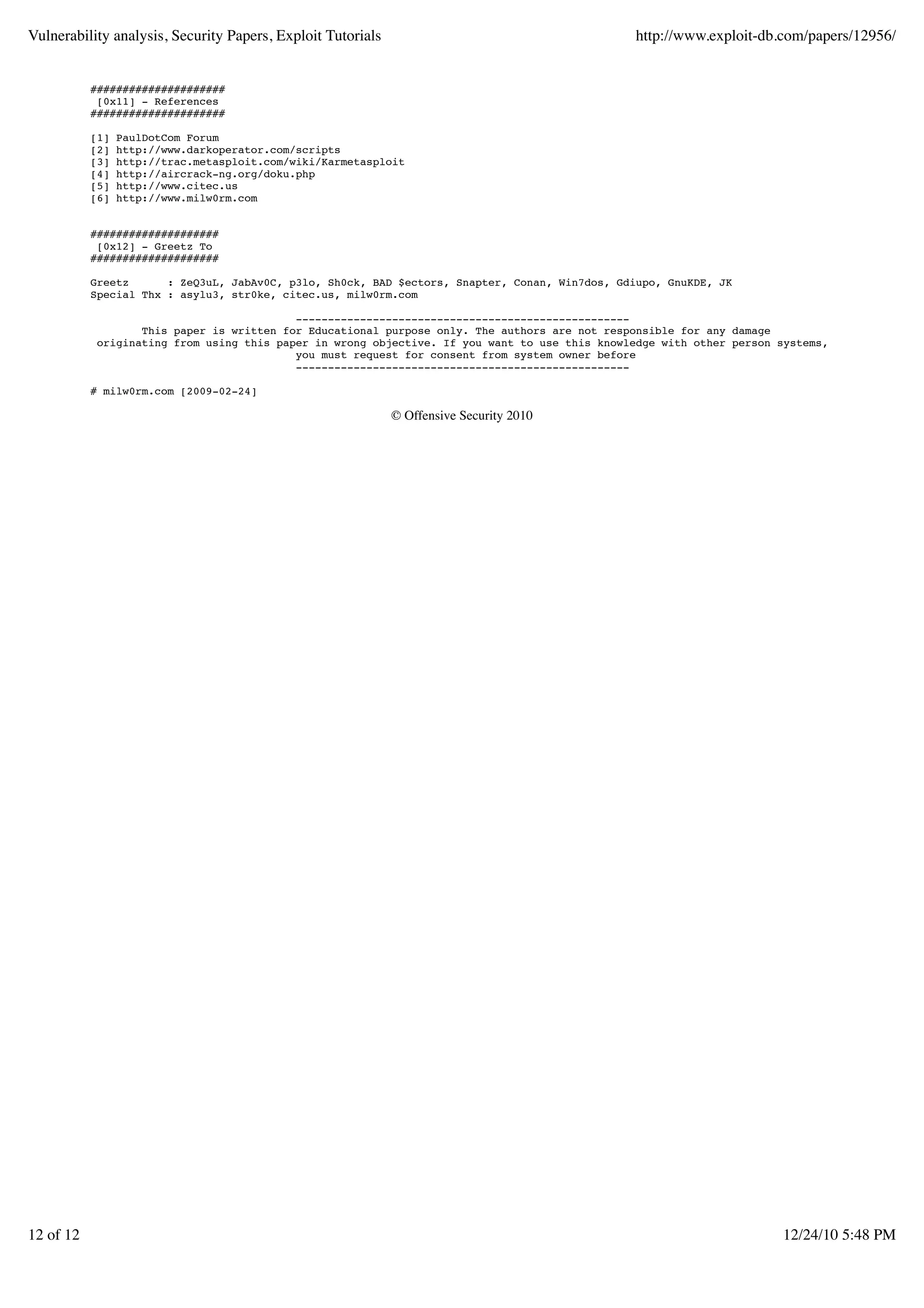 Wi-Foo Ninjitsu Exploitation | PDF