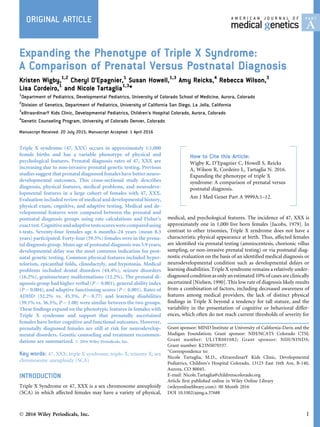 Triple X Syndrome Patient