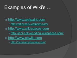 Wiggy wiki's and art history | PPT