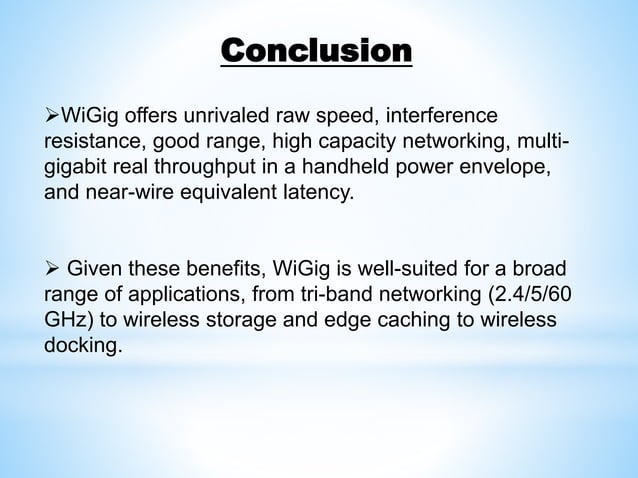 WiGig by Ajay Bolloju | PPT