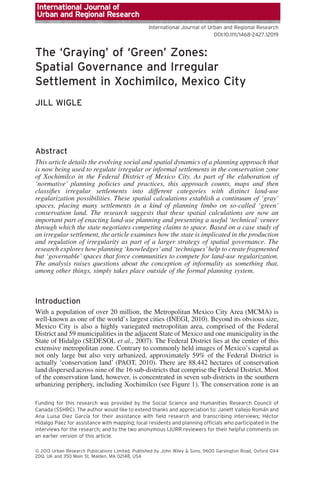 The ‘Graying’ of ‘Green’ Zones: Spatial Governance and Irregular ...