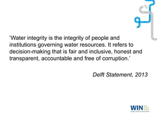 Water Integrity Global Outlook 2016 : clean water needs clean ...