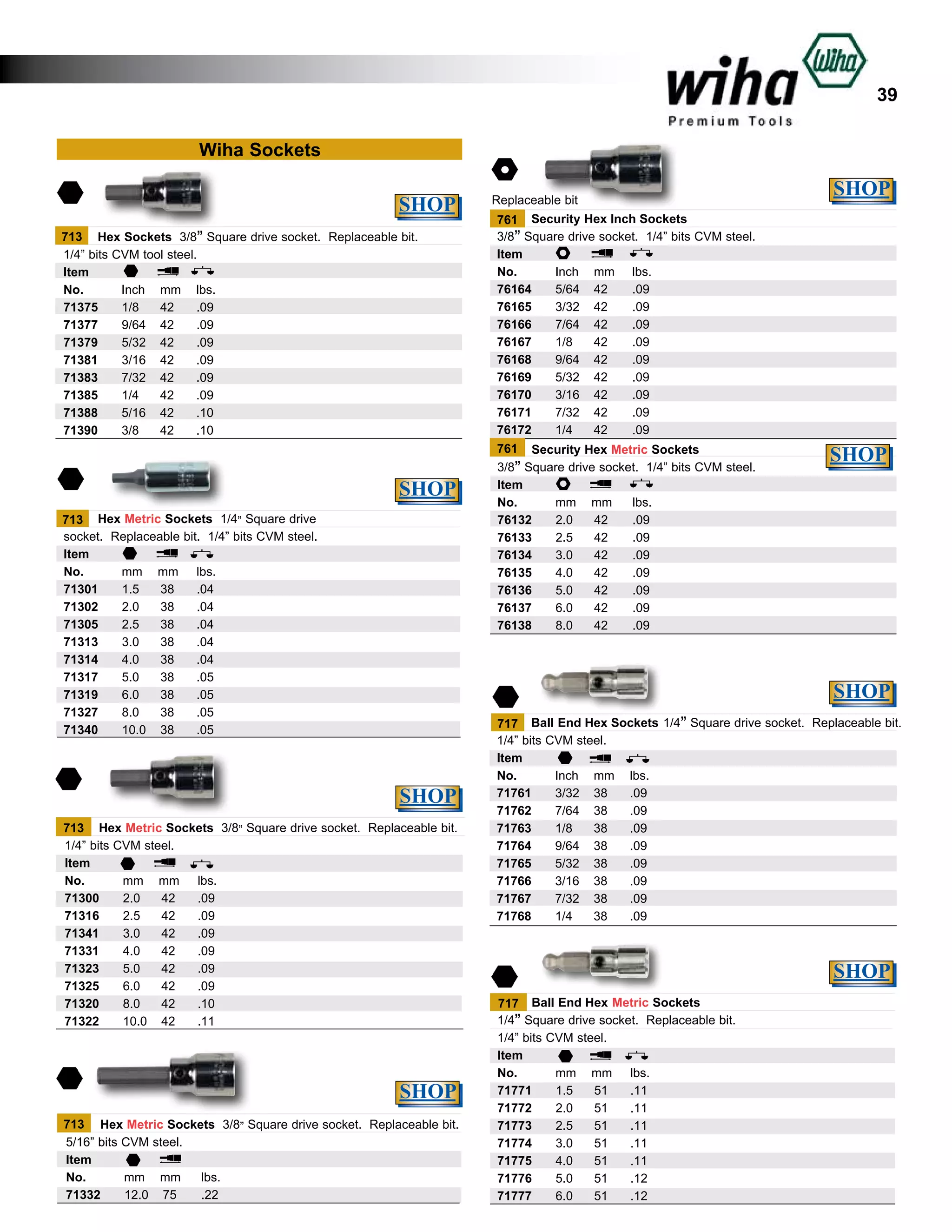 Wiha Hex Tools Catalog | PDF