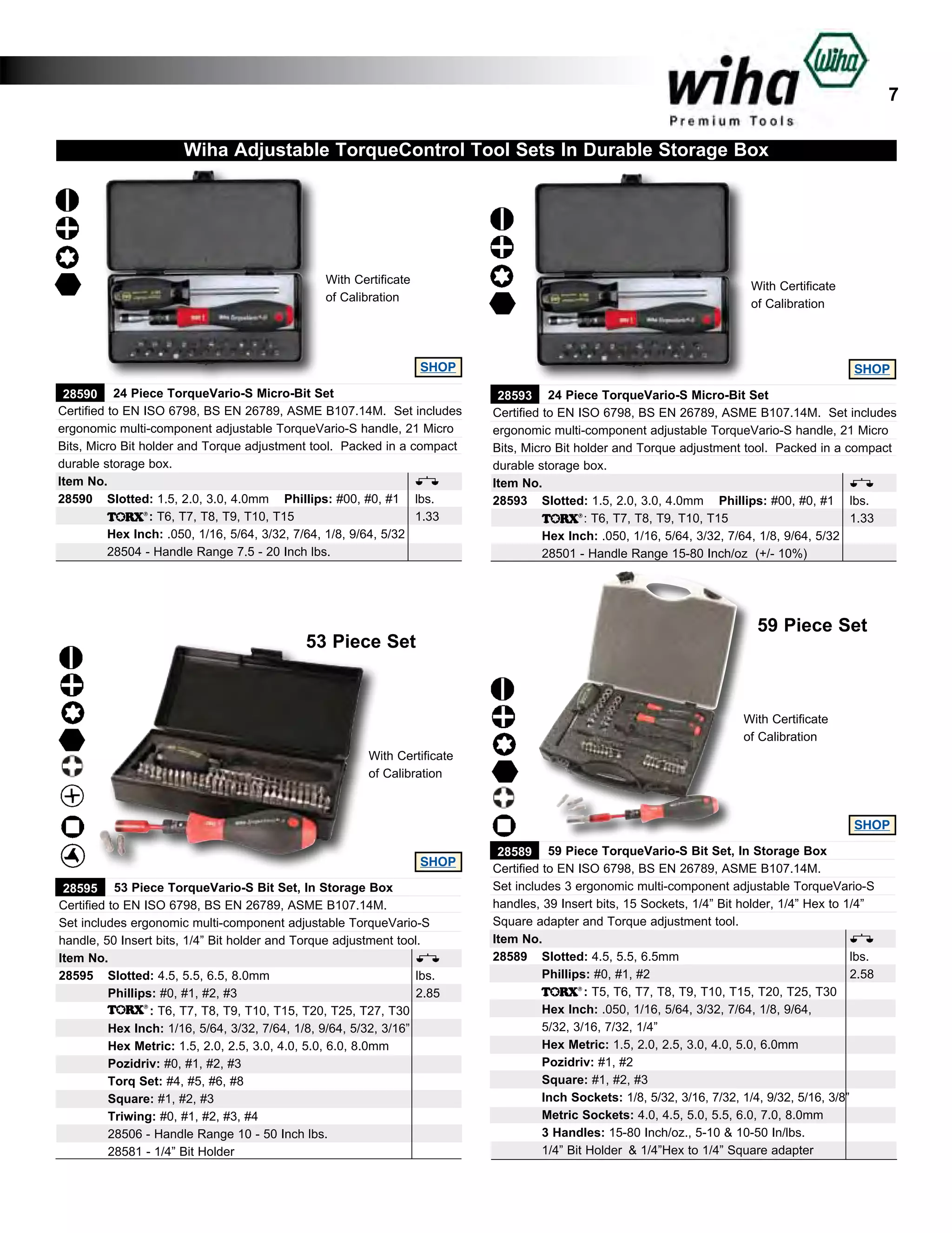 Wiha Torque Control Catalog | PDF