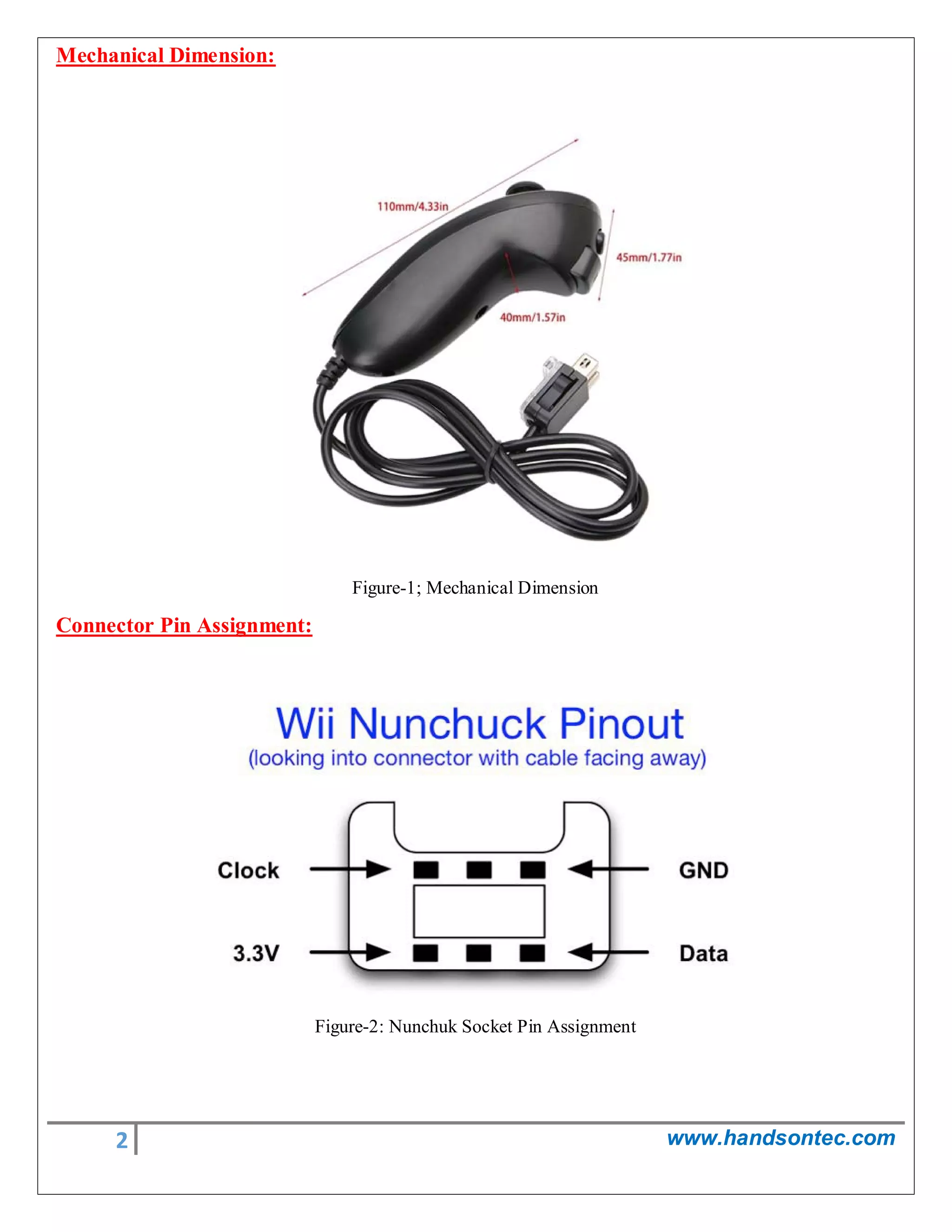 Wii Nunchuk for Arduino | PDF