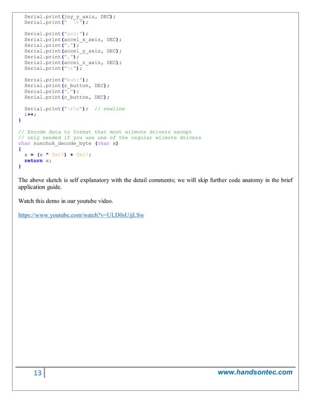 Wii Nunchuk for Arduino | PDF | Computer Peripherals | Computing