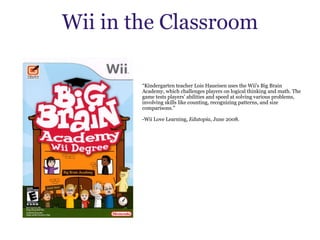 Wii In The Classroom | PPT