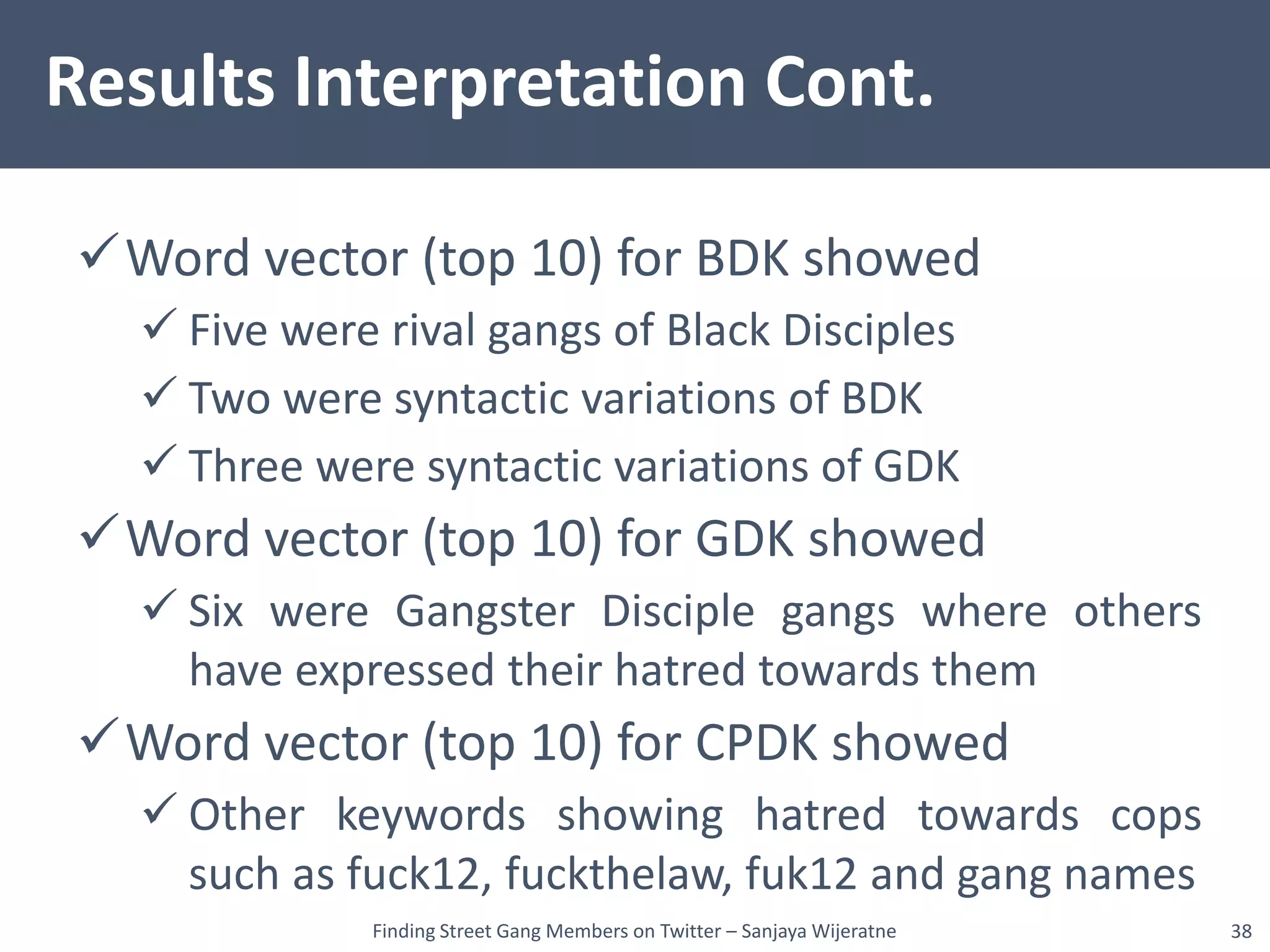 Analyzing the Social Media Footprint of Street Gangs | PPTX