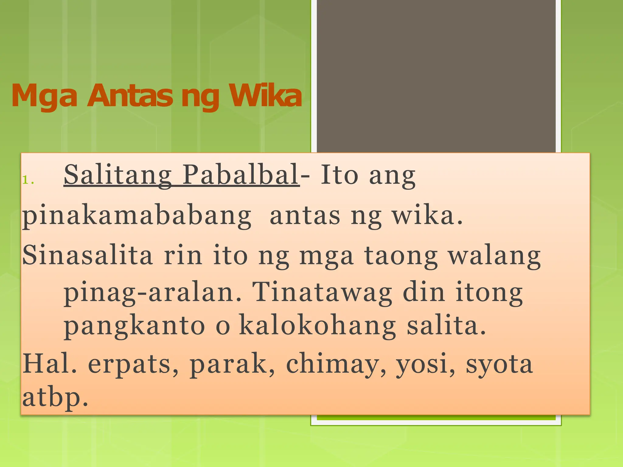 WIKA FILIPINO Pantikan Una Una Kaya Kaya | PPTX