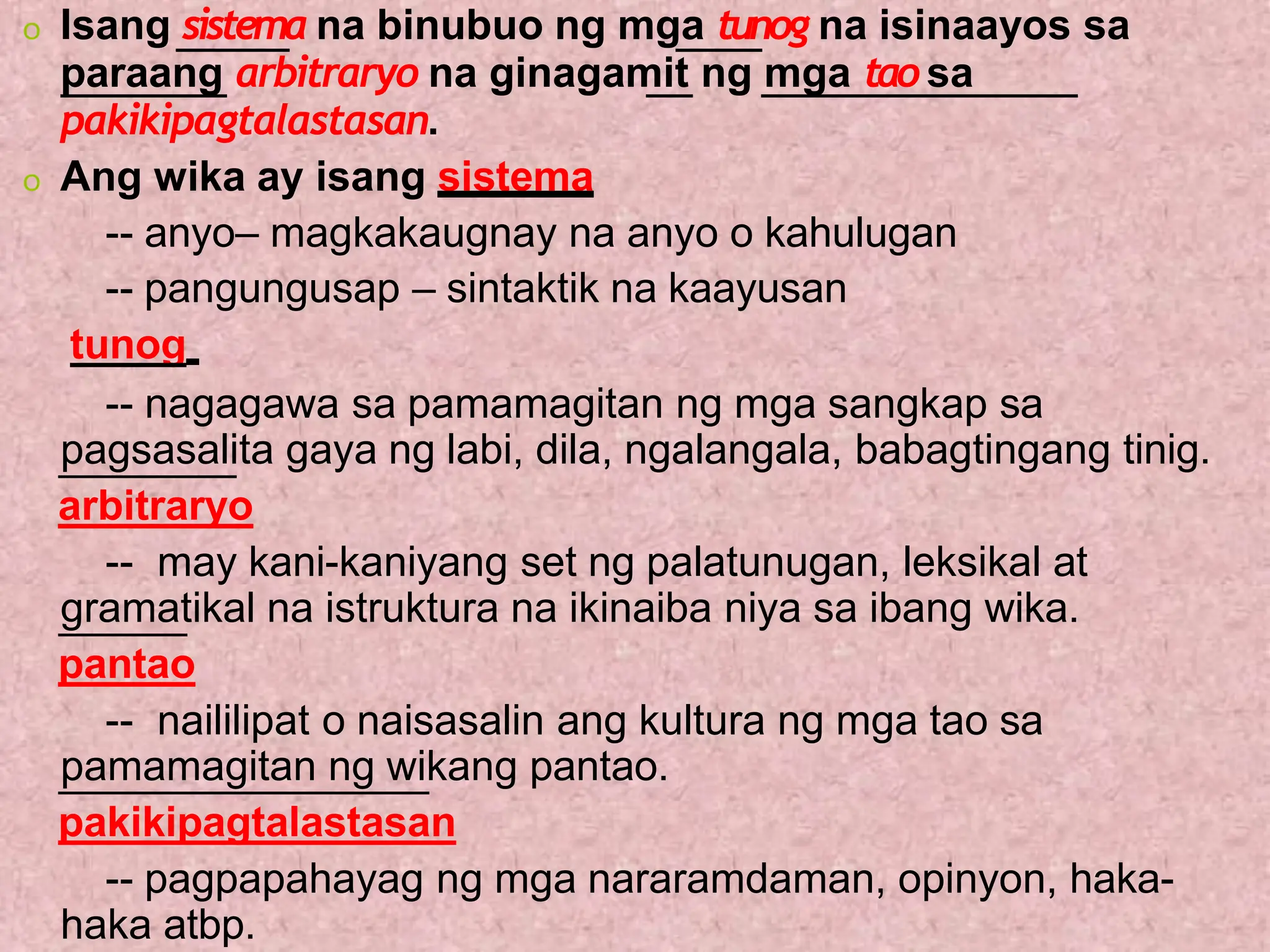 WIKA FILIPINO Pantikan Una Una Kaya Kaya | PPTX