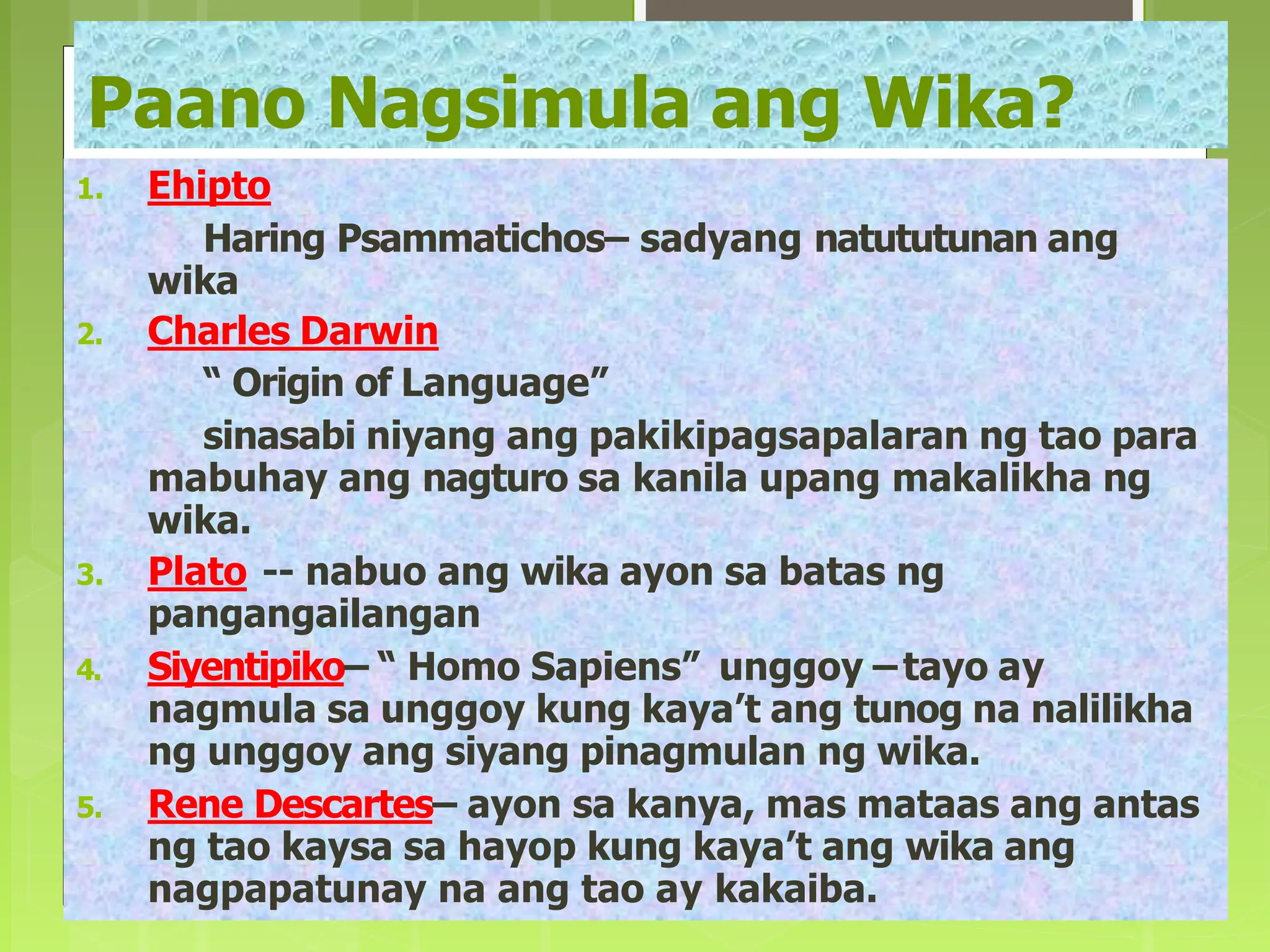 WIKA FILIPINO Pantikan Una Una Kaya Kaya | PPTX
