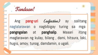 Gamit ng Pang-uri Grade 6 | PDF