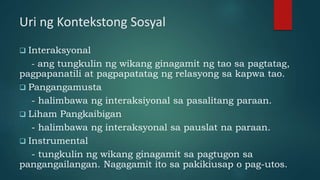 Wika, Relihiyon, Ideolohiya at relasyon sosyal | PPTX