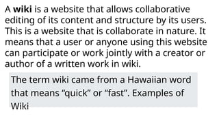 Powerpoint presentation about THE WIKIPEDIA | PPT