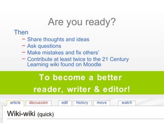 Wiki Wikis For Students | PPT
