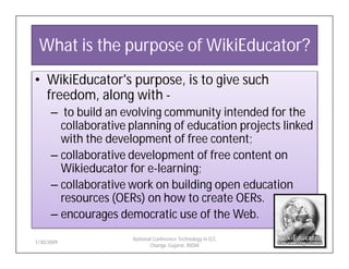 WikiEducator: A Community for OER | PPT