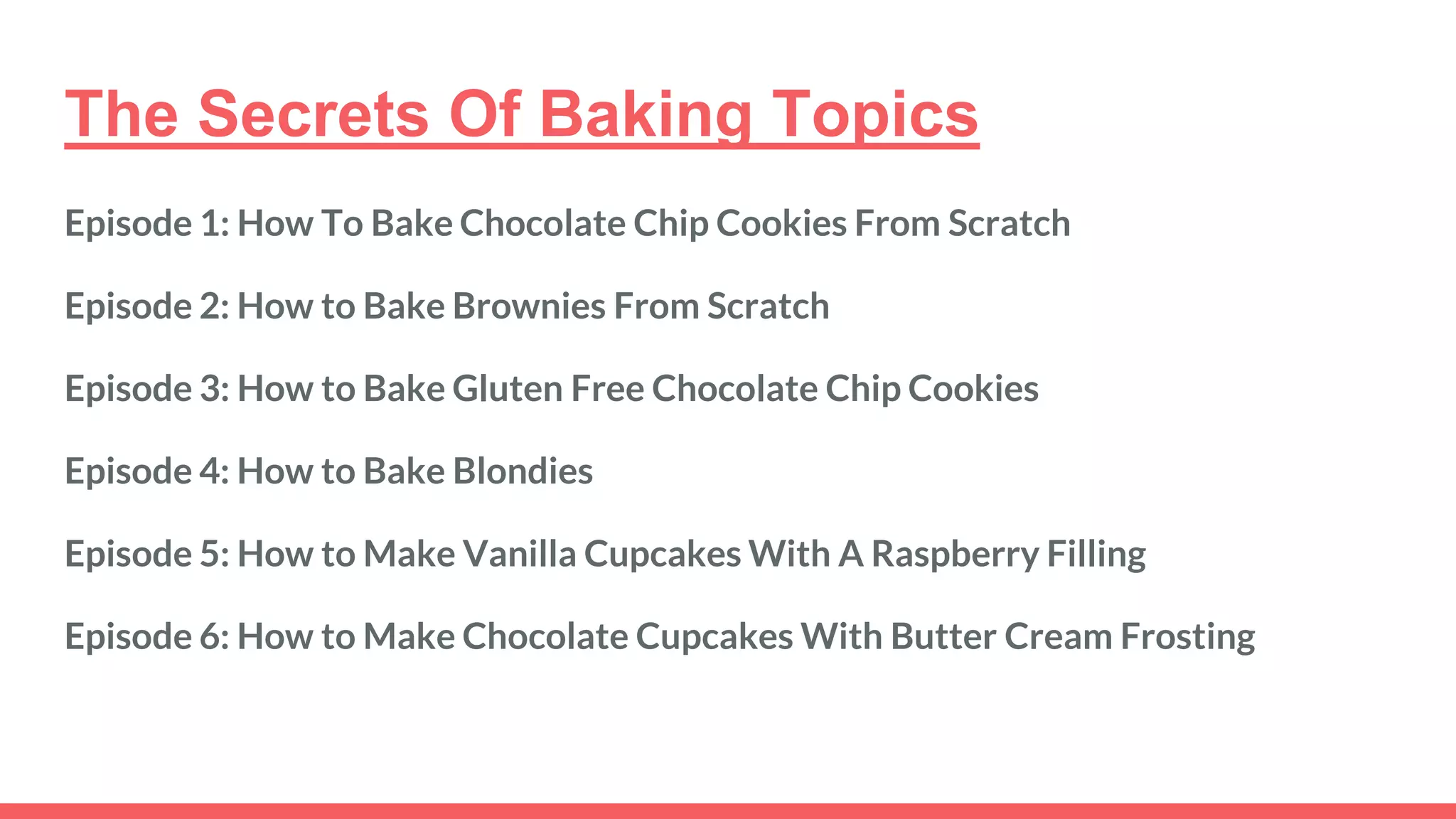 The Secrets of Baking Episode 1 | PPT