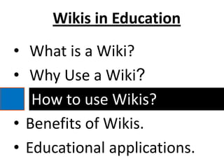Wiki In Education | PPTX