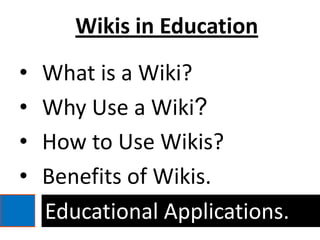 Wiki In Education | PPTX