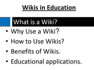 Wiki In Education | PPTX