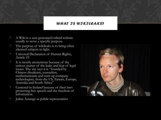 Wiki leaks | PPT