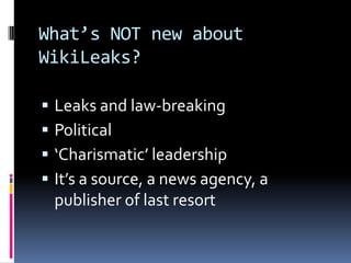 WikiLeaks - towards some research questions | PPT