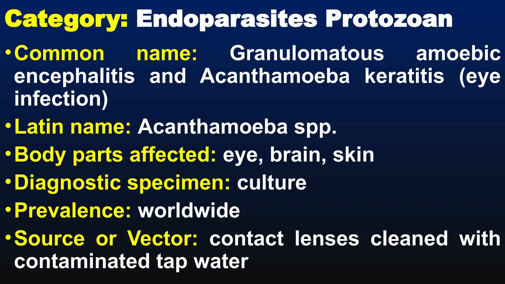 list of Human parasites from the wikipedia | PPTX