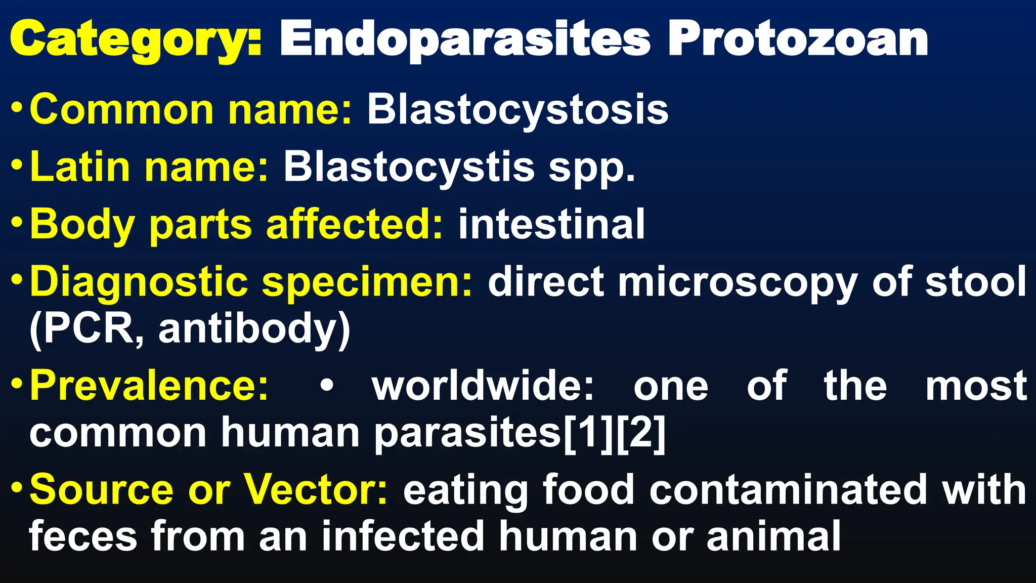 list of Human parasites from the wikipedia | PPTX