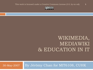 Wikimedia, MediaWiki & Education | PPT