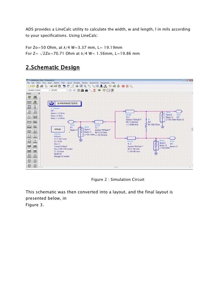 Equal Split Wilkinson Power Divider Project Report