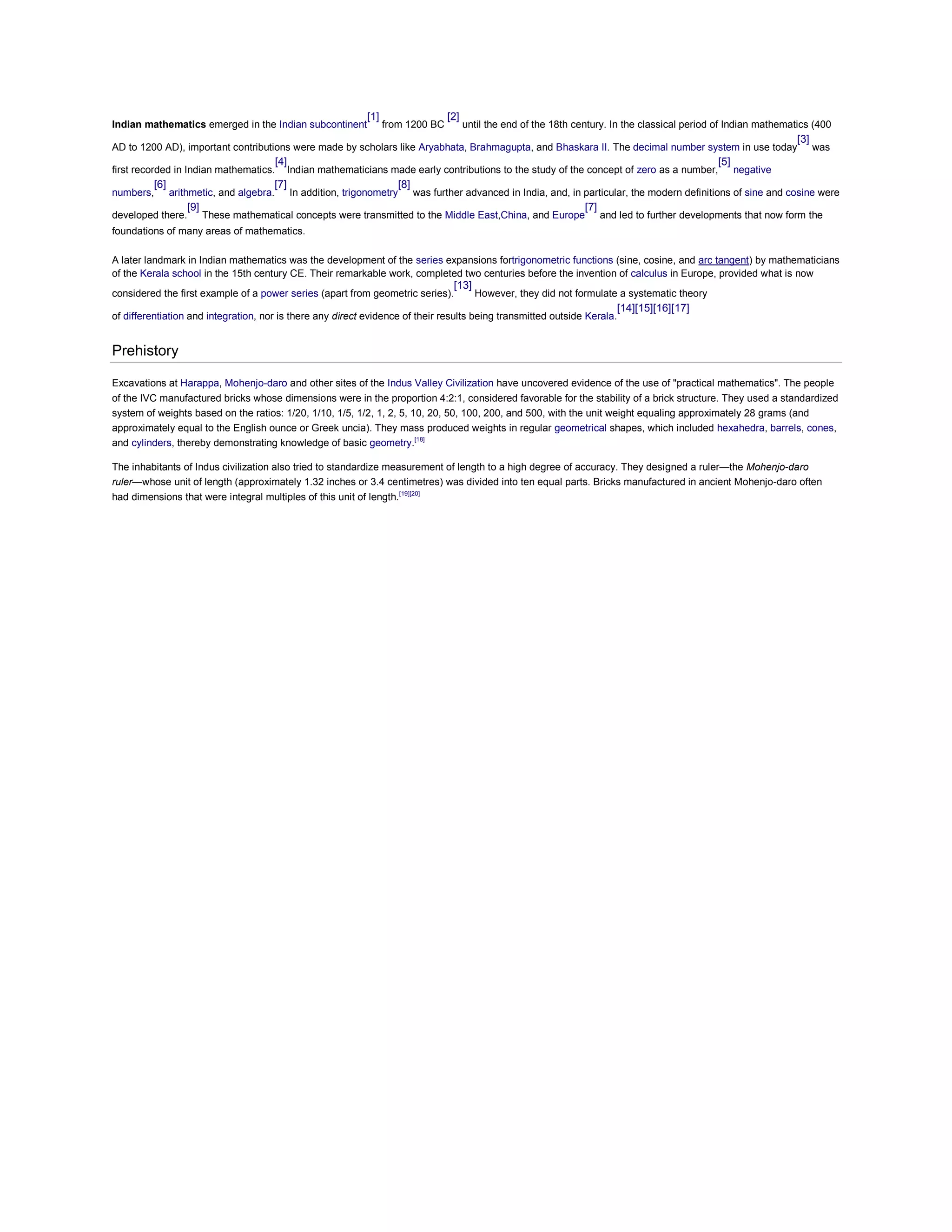 Indian Mathematicians, Contribution of Indian Mathematics, | DOCX